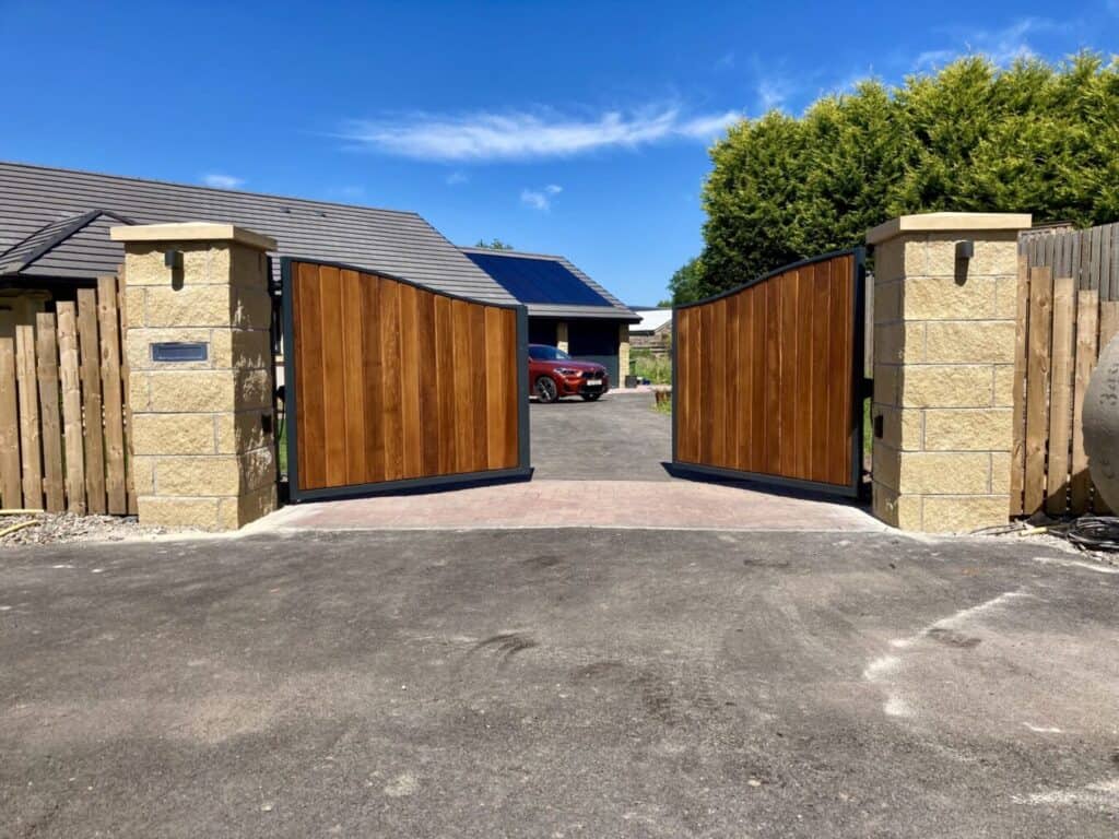 New Automatic Metal Framed Wooden Gates Perth